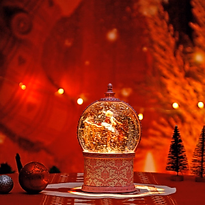 Musical Ballerina Christmas Snow Globes, 7.1 Inch Lighted Snow Globe with Swirling Glitter, Battery Operated & USB Powered Music Box Valentines Day Gifts for Girls, Women