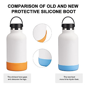 koodee Protective Silicone Boot for Hydro Flask 12 oz 32 oz 64 oz, Sports Water Bottle Accessories, Anti-Slip Bottom Sleeve Cover for Stanley Quencher Tumbler 30 oz 40 oz, BPA Free (Baby Blue)