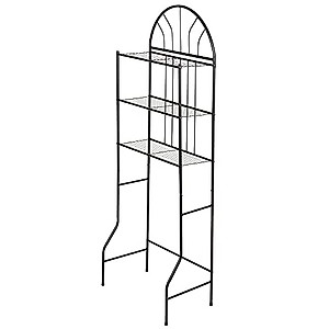 Home Basics Steel Space Saver for Bathroom (Black) | Bathroom Space Savers for Tissues, Towels, Makeup, and Beauty Supplies | Space Saver Bathroom with 3 Shelves and Non-Skid Feet