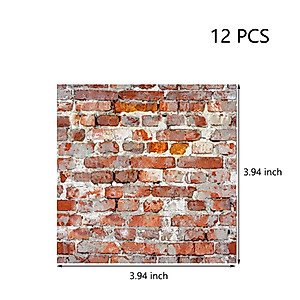 SAMCAMI Miniature Dollhouse Accessories, Self-Adhesive Dollhouse Wallpaper and Flooring, Mini Dollhouse Accessories 1 12 Scale, 12pcs (No.1)