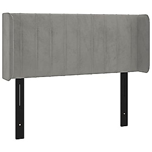 Headboard with Ears,Dorm Headboard,Farmhouse Headboard,Bedroom Furniture,Comfortable Headboard,Soft Headboard,for Lounge,Office,Apartment,Guest Room,RV,Light Gray 40.6"x6.3"x30.7"/34.6" Velvet