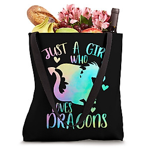Just a Girl Who Loves Dragons Cute Dragon Themed Teen Girls Tote Bag