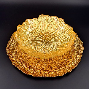 CORAL 12PCS Dinner Plate Set Gold