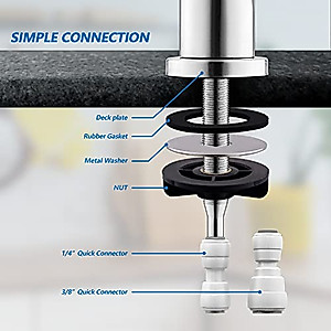 WEWE Drinking Water Faucet for Kitchen Sink, Kitchen Water Filter Faucet Stainless Steel for Reverse Osmosis or Water Filtration System Beverage Non-Air Gap RO Faucet Brushed Nickel Finish