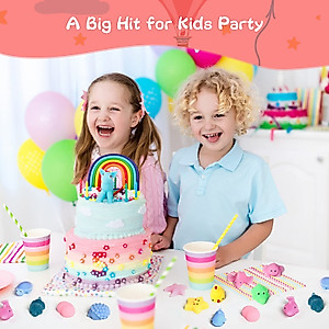 Aeyohni 50 Pcs Squishies Mochi Squishy Toys for Kids Party Favors Stress Relief Fidget Toys Classroom Prizes Birthday Christmas Easter Valentine's Day Gift for Kids Girls Kawaii Mini Squishy Toys