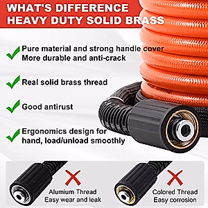 Pressure Washer Hose 1/4”, 4000 PSI Ultra Flexible Kink Resistant Replacement Hose M22 14mm Thread, High Pressure Extension Hose with 3/8 Quick Connect Adapters for Power Washing
