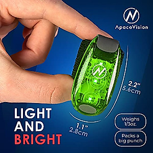 LED Safety Light (2 Pack) - Clip On Strobe/Running Lights for Runners, Dog, Bike, Walking, Boat, Kayak, Stroller and More - High Visibility Accessories for Your Reflective Gear, Bicycle, Green