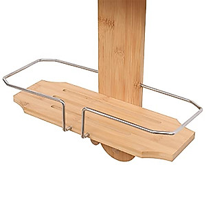 VNSHQAE Bathroom Bamboo Shower Caddy,Hanging Shower Rack Organizer,Shower Holder for Shampoo and Soap,Eco Friendly Over The Shower Head Rust Proof Shower Storage Hanging