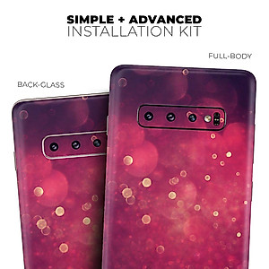 DesignSkinz Dark Pink Shimmering Orbs of Light Protective Vinyl Decal Wrap Skin Cover Compatible with The Samsung Galaxy S20 (Screen Trim & Back Glass Skin)