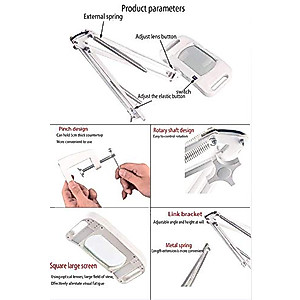Magnifier, Makeup Light Magnifying Lamp with Stand Clamp Manicure Skincare Beauty Cosmetic Tattoo Manicure 10x Lighted Folding Magnifier Cold Light Salon Spa