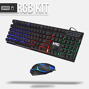 Computer Desktop PC, Intel Core i7, TechMagnet Siwa 8, 16GB RAM, 128GB SSD Boot + 2TB HDD, Dual 27 Inch Monitor, MTG RGB Keyboard Mouse, RGB Speaker with Webcam, WiFi, Win 11 Home (Renewed)