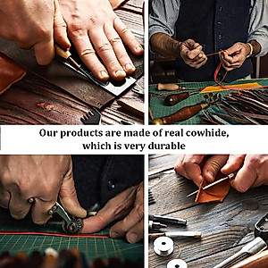 GORGECRAFT Leather Pencil Pouch Genuine Leather Pen and Pencil Case Large Capacity Crazy Horse Black Portable Rectangle Leather Pen Bags with Zipper for Men and Women Office Supplies Pen Case