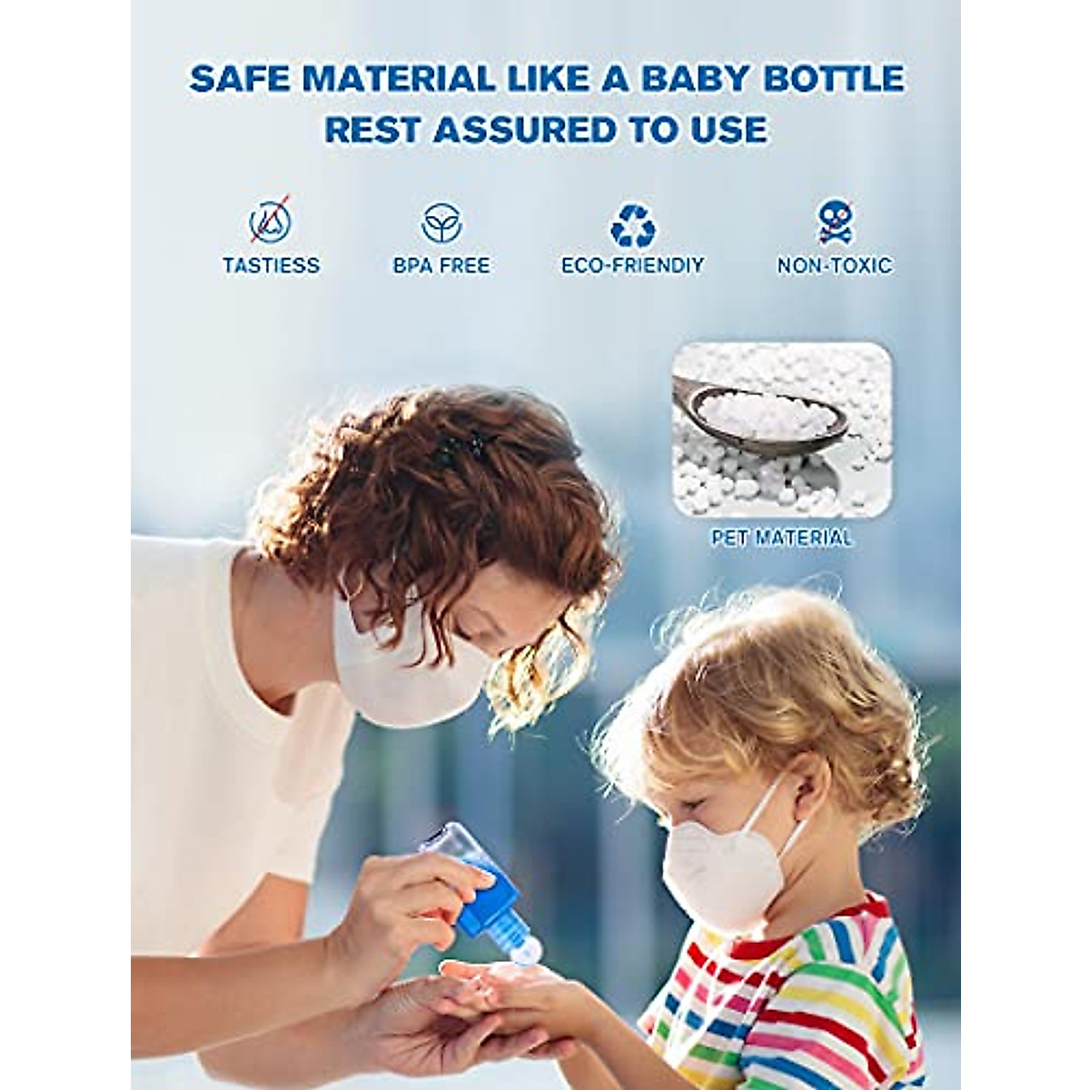 OceanTeda 2oz Empty Hand Sanitizer Travel Size Bottles 50pcs, Plastic Mini Clear Refillable Flip-Top for Hand Sanitizer Shampoo Baby Shower Containers