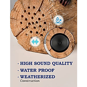 AXOSO Outdoor Bluetooth Speakers Waterproof Wireless Solar Powered & Weather Resistant with Rechargeable Battery, Outside Black Bear Bluetooth Speakers for Patio,Pool,Deck,Garden and Home