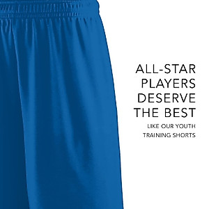 Augusta Sportswear Youth Training Shorts: 9-Inch Inseam for Teens, Athletic Workout Gym Clothes, Royal, Medium