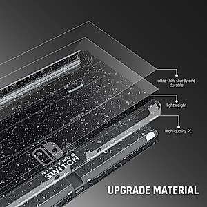 FANPL Glitter Protective Case for Nintendo Switch OLED Model, Dockable Hard Flashing Cover Case Compatible with Switch OLED, Sparkle Bling Crystal Skin for Girls