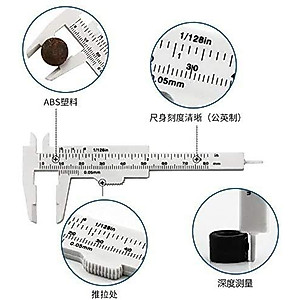 4pcs 0-80mm Double Rule Scale Plastic Vernier Caliper Measuring Student Mini Tool Ruler（White/Blue/Black/red）