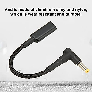 DAUERHAFT USB Type C Female to 4.8x1.7mm Male Adapter Cable, Portable Practical Convenient PD Power Adapter PD E Mark Chip for Office