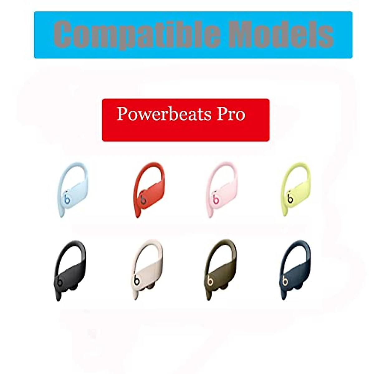 Sqrmekoko Eartips Earbuds Eargels Compatible with Beats Powerbeats Pro Wireless Earphone Headphones