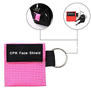 20pcs CPR Mask Keychain Ring Emergency Kit CPR Face Shields for First Aid or AED Training