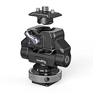 SmallRig Quick Release Camera Monitor Mount with Cold Shoe, Supports Swivel 360° and Tilt 170° Adjustable, Drop-in HawkLock Camera Hot Cold Shoe Monitor Holder for 5" & 7" Monitor - 3514B