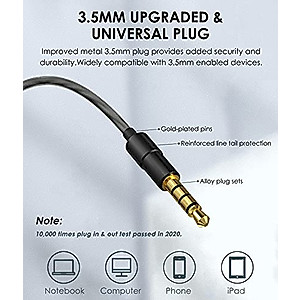 Earphones Wired with Microphone, Metal in-Ear Earbuds with Volume Control, High Bass Stereo Sound Headphones Headsets, Noise Isolation Ear Buds for Smartphone Tablet MP3 Samsung 3.5mm Audio Devices