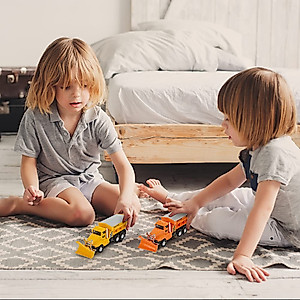 ArtCreativity Pull Back Snow Plow Toys, Set of 2, Diecast Metal Kids’ Pullback Toys, Cool Car Toys for Boys and Girls, Snowplow Trucks for Children, Great Gift or Birthday Party Favors