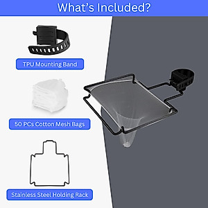 Homponent Kitchen Sink Drain Basket Food Catcher, Clog-Free, Mess-Free Drain Strainer Basket. Comes with 50 Pcs Disposal Filtering Mesh Bags for Kitchen Food Leftover.
