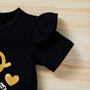 Viworld Baby Girl Two Birthday Outfits Ruffle Sleeve Wild Two Top + Leopard Shorts Set Cake Smash Summer Clothes（Leopard,2T