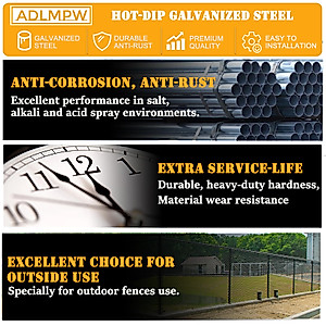 1-3/8" × 32" Gate Drop Rod, Galvanized Steel Gate Cane Bolt for Chain Link Fence, with 2pcs 1-3/8" Female gate Frame Hinge.