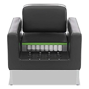 HON Corral Leather Club Chair, Guest Chair for Office Space, Black (HVL887)