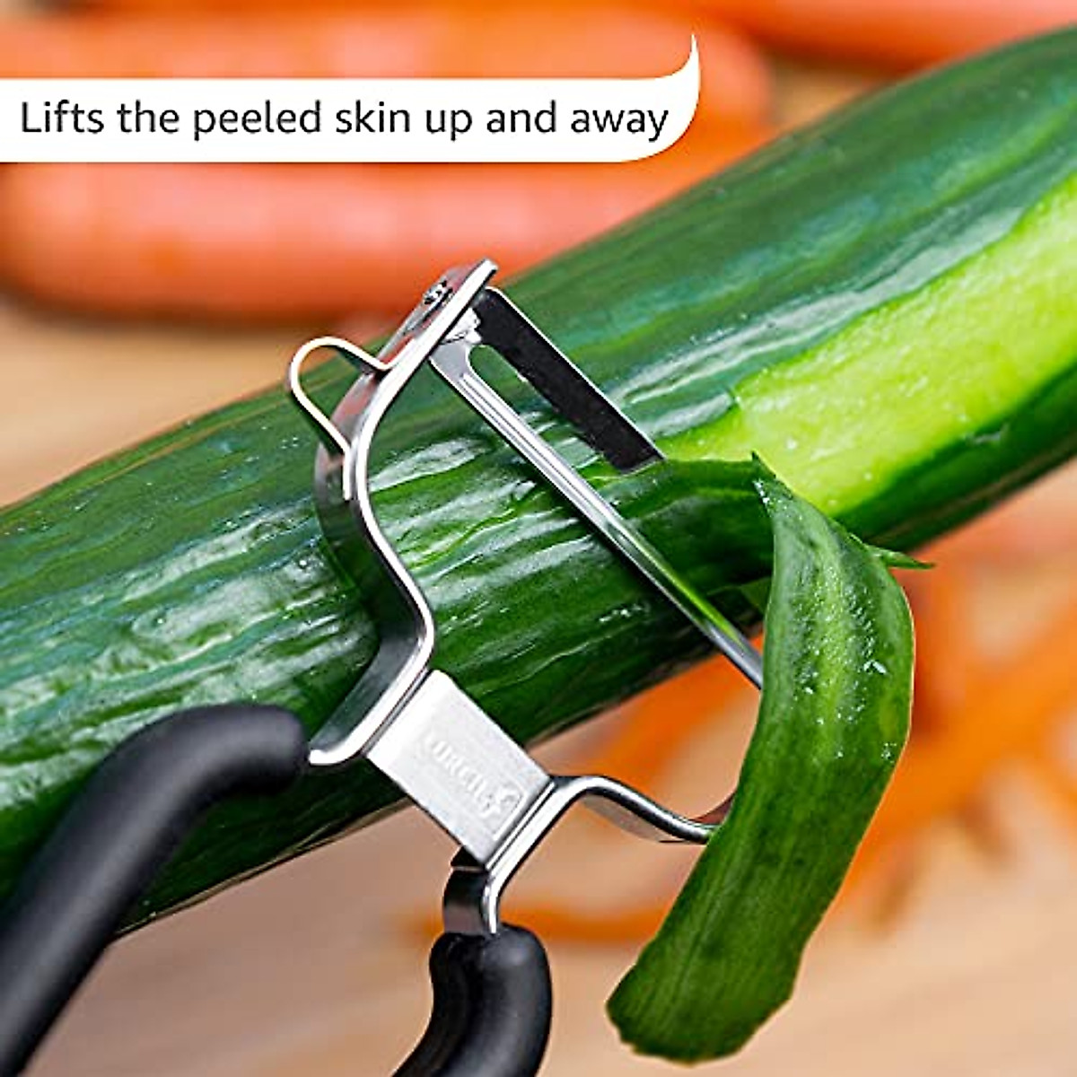 LURCH Germany Universal Ultra Sharp Stainless Steel Vegetable Y Peeler for Potatoes, All Fruits & Veggies | Non-Slip Comfortable Handle | 5.1 x 2.3 Inches / 13 cm x 6 cm - Black