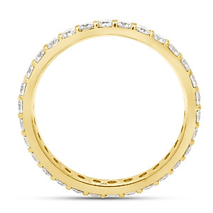SAVEARTH DIAMONDS 1 Carat Round Cut Lab Created Moissanite Diamond Full Eternity Stackable Wedding Band Ring For Women In 14K Solid Yellow Gold (VVS1 Clarity, 1 Cttw)-6.5