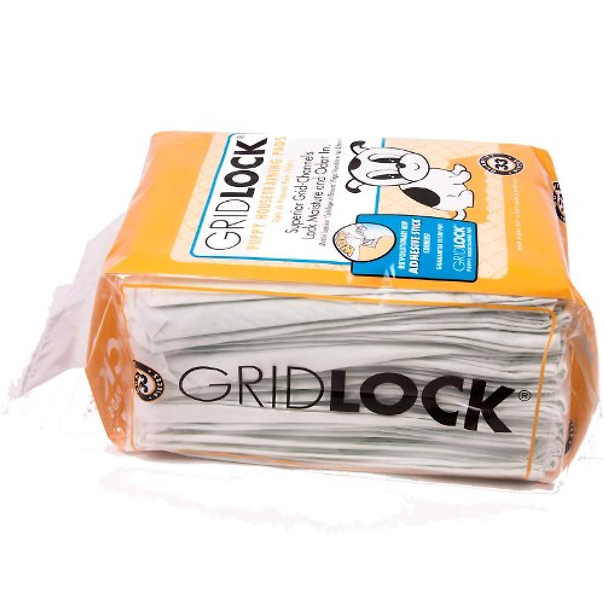 GOGO Gridlock, Puppy Pee Pads with Adhesive, 30 Count