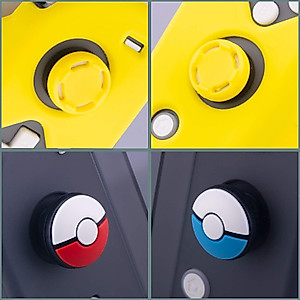 YoRHa Handle Grip Soft Silicone Rubber Protective Cover Case (Mango Yellow) x 1 and Thumbsticks x 4 for Nintendo Switch Lite - 9.2019 Slim Model