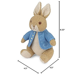 GUND Beatrix Potter Peter Rabbit Knit Plush, Easter Gift, Easter Bunny Stuffed Animal for Ages 1 and Up, Brown/Blue, 6.5”
