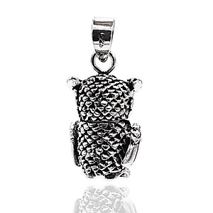UNIQSUM Movable OWL 925 Sterling Silver Pendant Medal for necklace