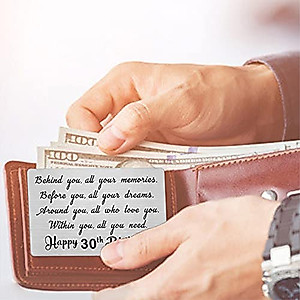 30th Year Old Happy Birthday Gifts, Funny 30th Birthday Gifts for Women Men Him Her, Engraved Wallet Insert Card Decorations Present