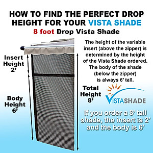 ShadePro - Vista Shade - RV Awning Shade Screen - Zipper Sun Screen Installs in Seconds - Solar Mesh Blocks 87% of Sunlight - The Original Camper Sunscreen Shade for Awnings - 17' x 8' - Black