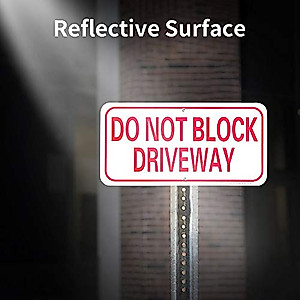 2-Pack Do Not Block Driveway Sign, 14"x 7" .04" Aluminum Reflective Sign Rust Free Aluminum-UV Protected and Weatherproof