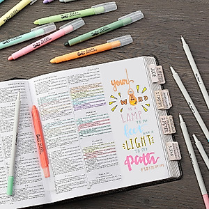Mr. Pen- Bible Gel Highlighters and Fineliner Pens No Bleed, Pastel Colors, 18 Pcs, Bible Journaling Kit, Bible Highlighters and Pens No Bleed, Bible Pens, Gel Highlighters, No Bleed Highlighters.