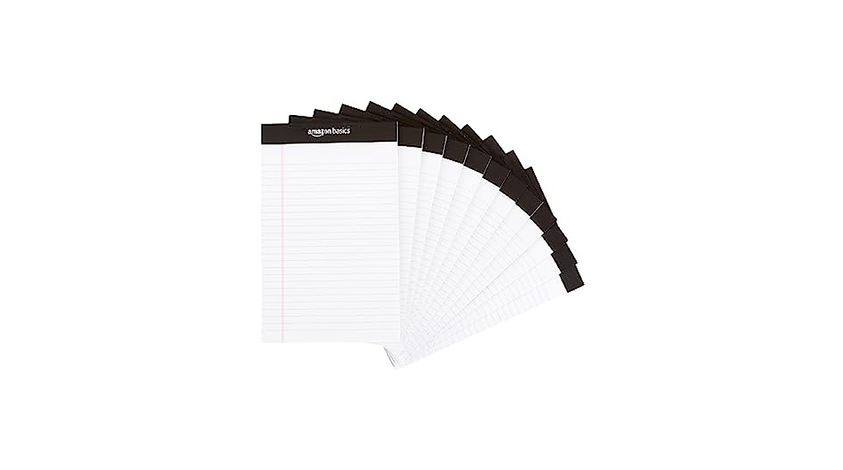 Amazon Basics Narrow Ruled Note Pads - 12 Pack for Efficient Writing