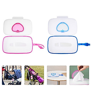 Wet Tissue Box Cover 2pcs Baby Wipes Dispenser Travel Wipes Case Outdoor Infant Holder Practical Baby Wipes Storage Box Wet Tissue Box for Travel Home Office Cars Wipes Dispenser