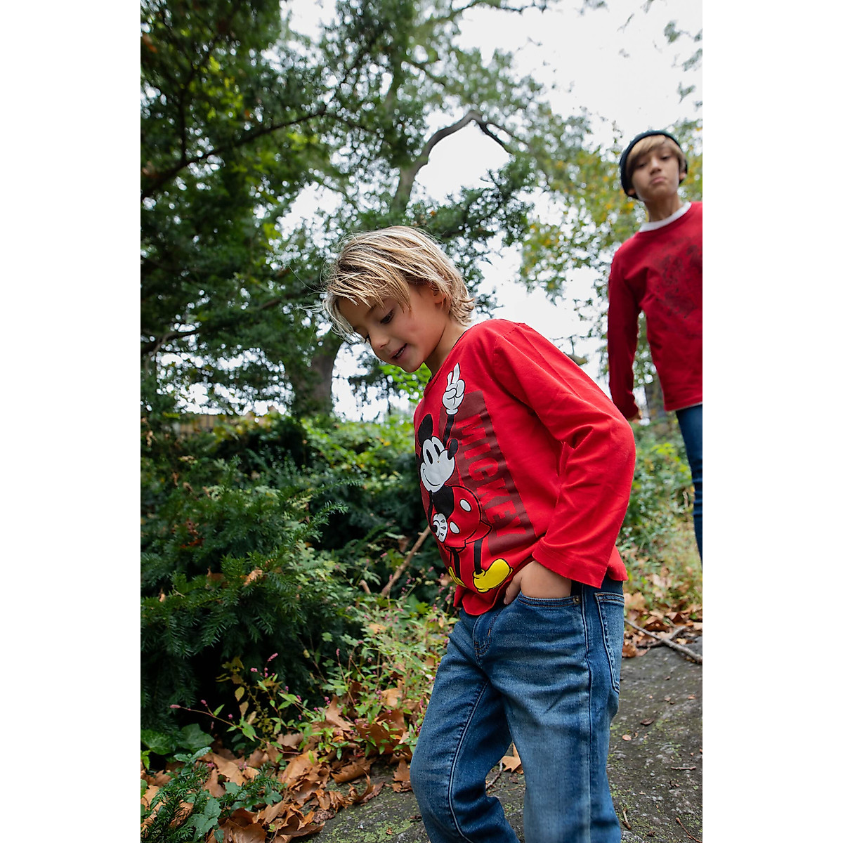 Disney Mickey Mouse Infant Baby Boys 3 Pack Long Sleeve T-Shirts Red/Blue/Grey 18 Months