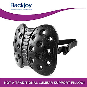 BackJoy Lumbar Support with Adjustable Strap, Designed for Spine and Lower Back Pain, Posture Correction, Adjustable, Breathable, Ideal for Office Chair, Car Seat, Desk Chair