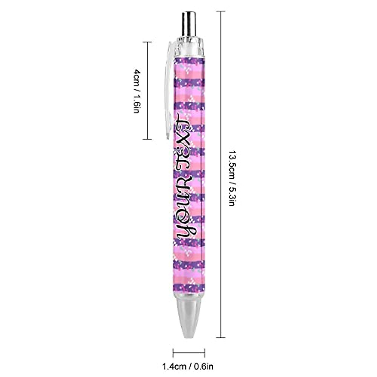 Personalized Custom Colorful Leopard Stripe Print Pens with Stylus Tip, Customized Engraving Ballpoint Pens with Name Massage Text Logo, Gift Ideas for School Office Business Birthday Graduation Anniv