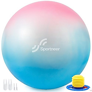 Sportneer Extra Thick Exercise Ball - 25.6''Yoga Ball with Quick Pump - Anti-Burst and Slip Resistant Fitness Ball Chair for Pregnancy and Physical Therapy