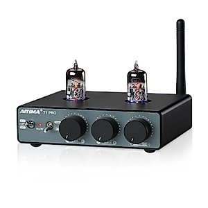AIYIMA T1 PRO Tube Preamp Vacuum Receiver Home Audio Preamplifier with RCA/Bluetooth & Bass Treble for HiFi Stereo Amplifier&Powered Speakers,with AUX/12V Trigger Signal Output (T7)