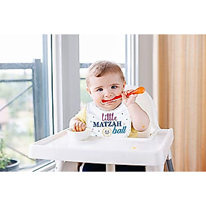 Rite Lite Adorable Little Matzah Ball Embroidered Bib - Stylish & Cute Passover Bib Pesach Seder Jewish Holiday Party Apparel Accessories Party Favors Judaism Baby Gifts for Newborns