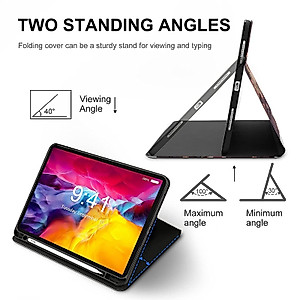 Anime Printing ​Case for iPad Air 5th Generation (2022) / iPad Air 4th (2020) 10.9 Inch with Pencil Holder, Premium Shockproof Imitation Leather Case with Auto Sleep/Wake (A)